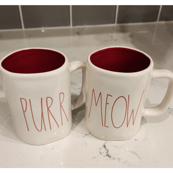 Rae Dunn | Dining | Rae Dunn Coffee Mug Set Artisan Purr Meow Red ...